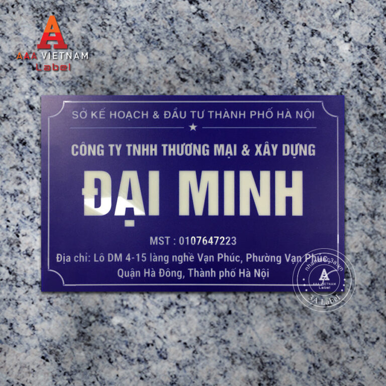 Biển công ty đẹp chất liệu mica - Mẫu 16 - Nhãn Mác 3A