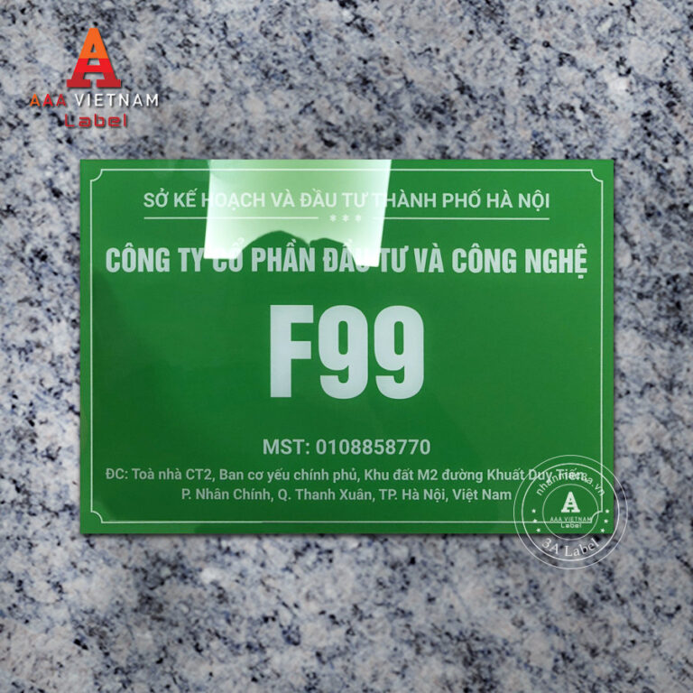 Biển công ty đẹp chất liệu mica - Mẫu 01 - Nhãn Mác 3A